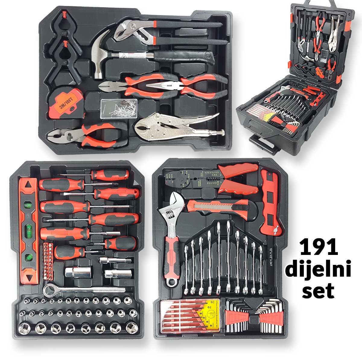 Veliki set alata u kutiji 191 kom